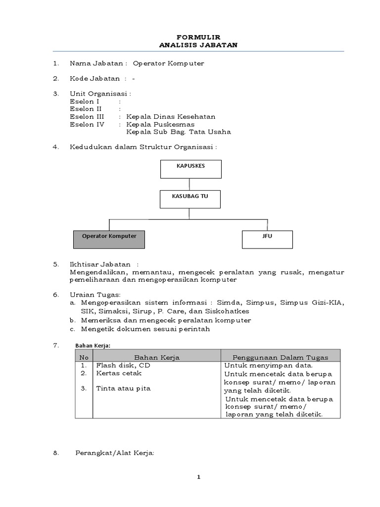 Tugas Operator Komputer | PDF