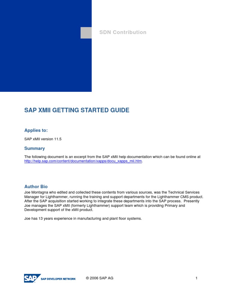 xMII Getting Started | PDF