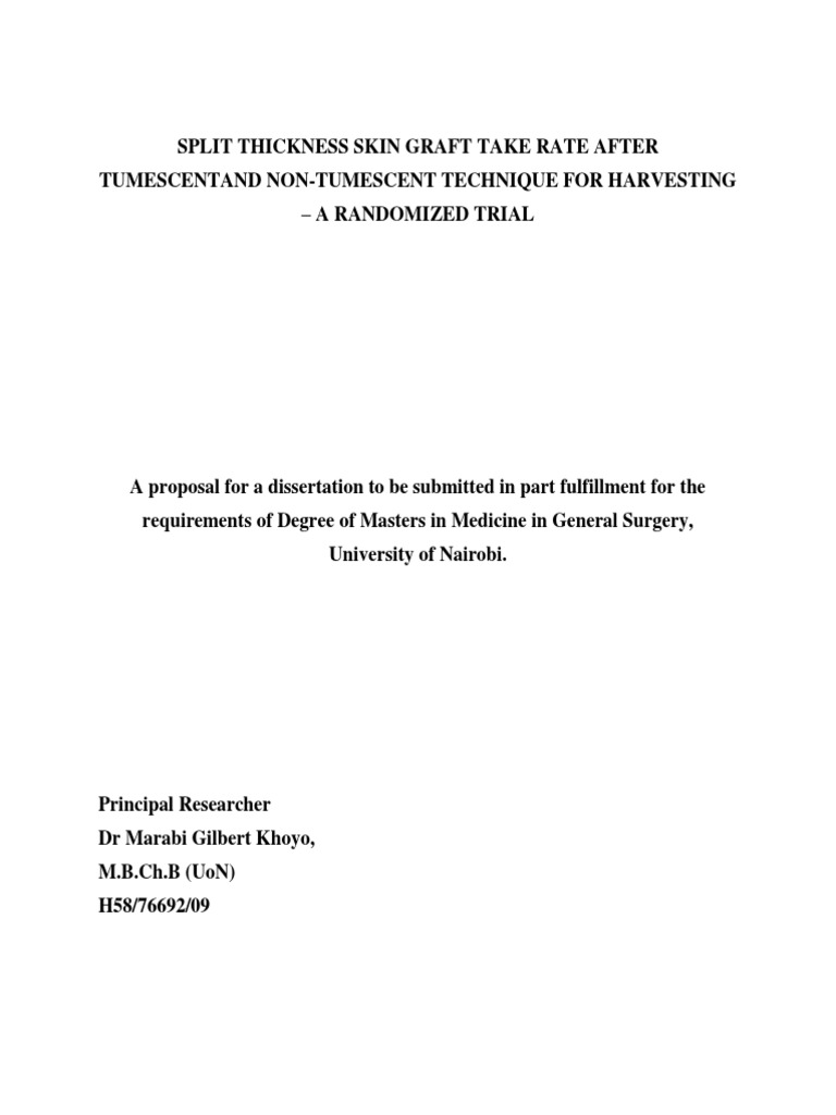 Skin Graft Take Rate Study: Tumescent vs Non-Tumescent | PDF | Surgery ...