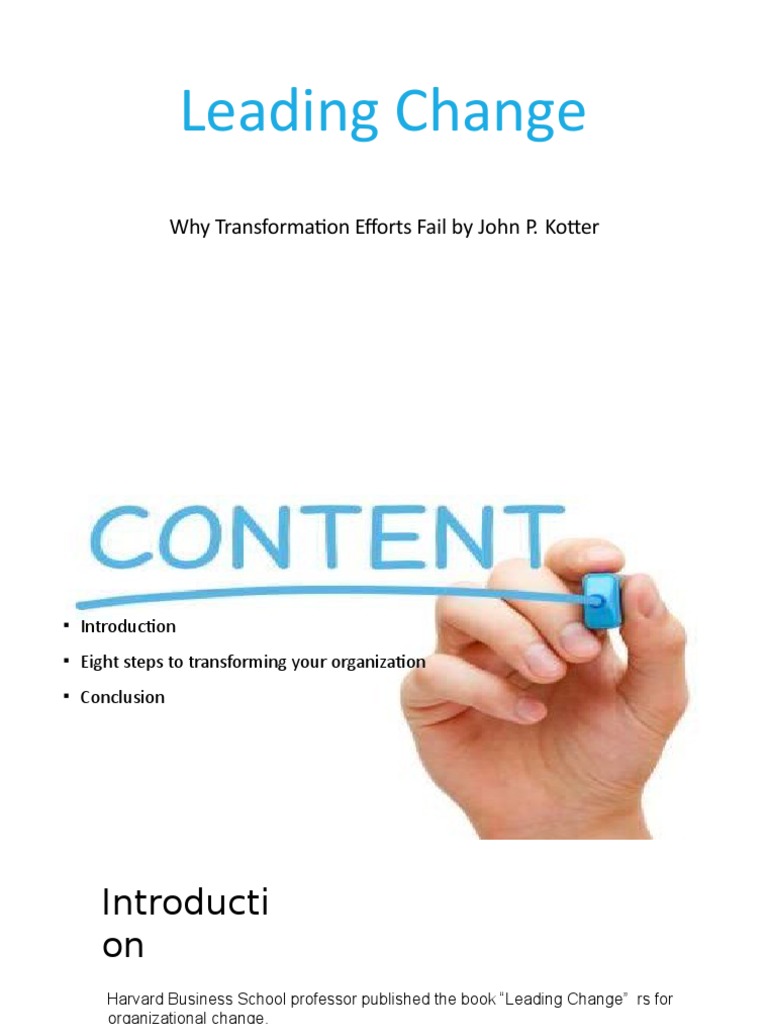 Leading Change - Why Transformation Efforts Fail | Download Free PDF ...