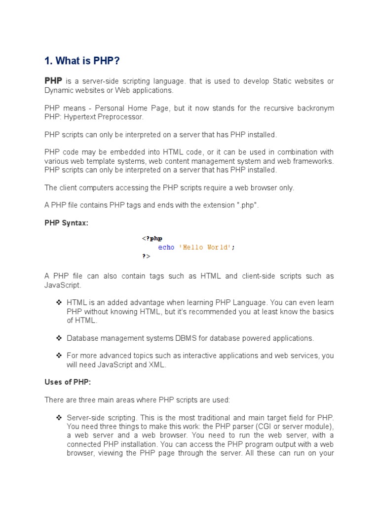 What Is PHP? | Download Free PDF | Php | Dynamic Web Page