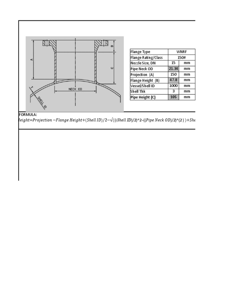 Nozzle Pipe Length Calculator | PDF | Home Appliance | Chemical Engineering