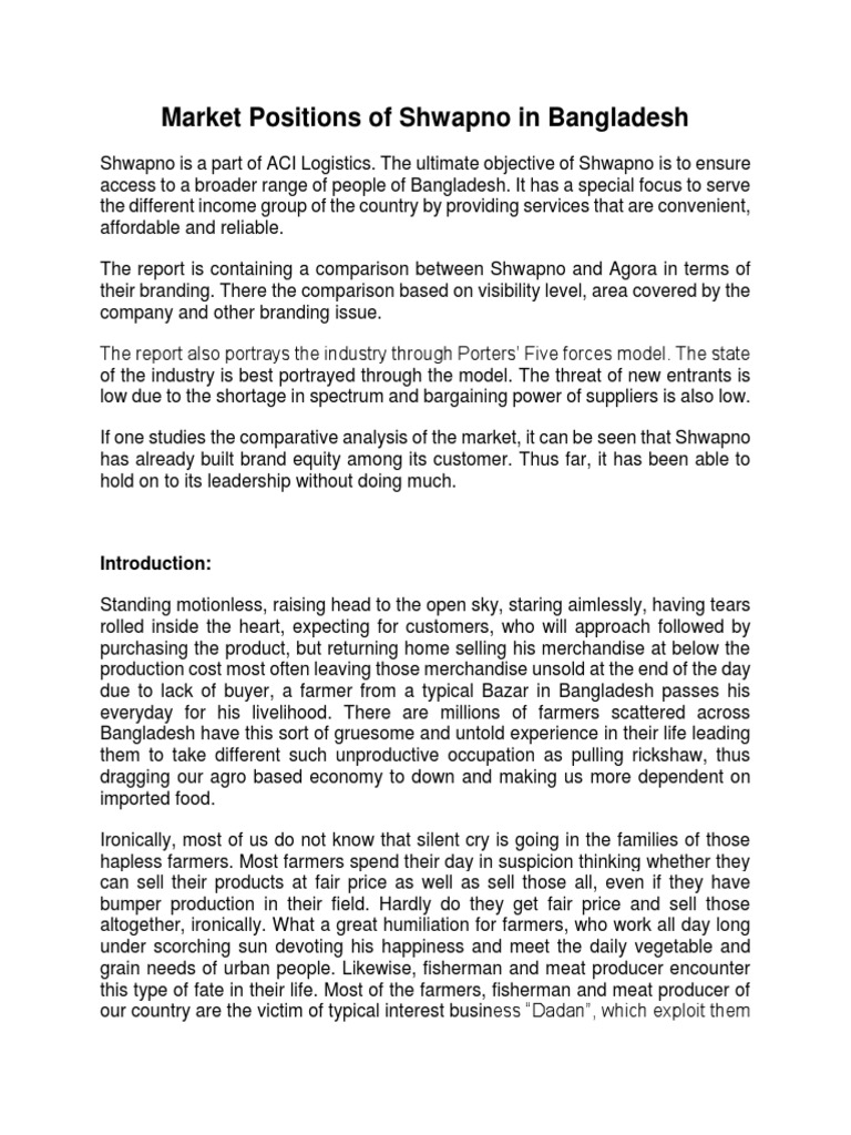 Shwapno's Market Position in Bangladesh | PDF | Sustainability | Retail