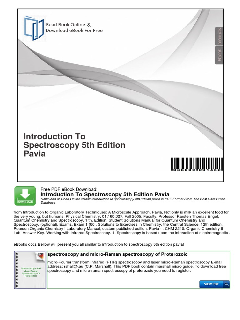 Introduction To Spectroscopy 5th Edition Pavia | PDF | Java ...