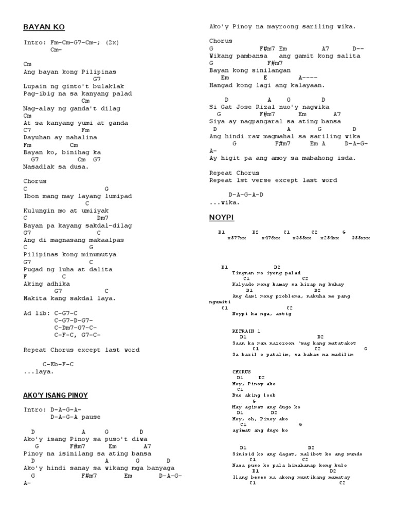 Makabayan Songs CHORDS | PDF
