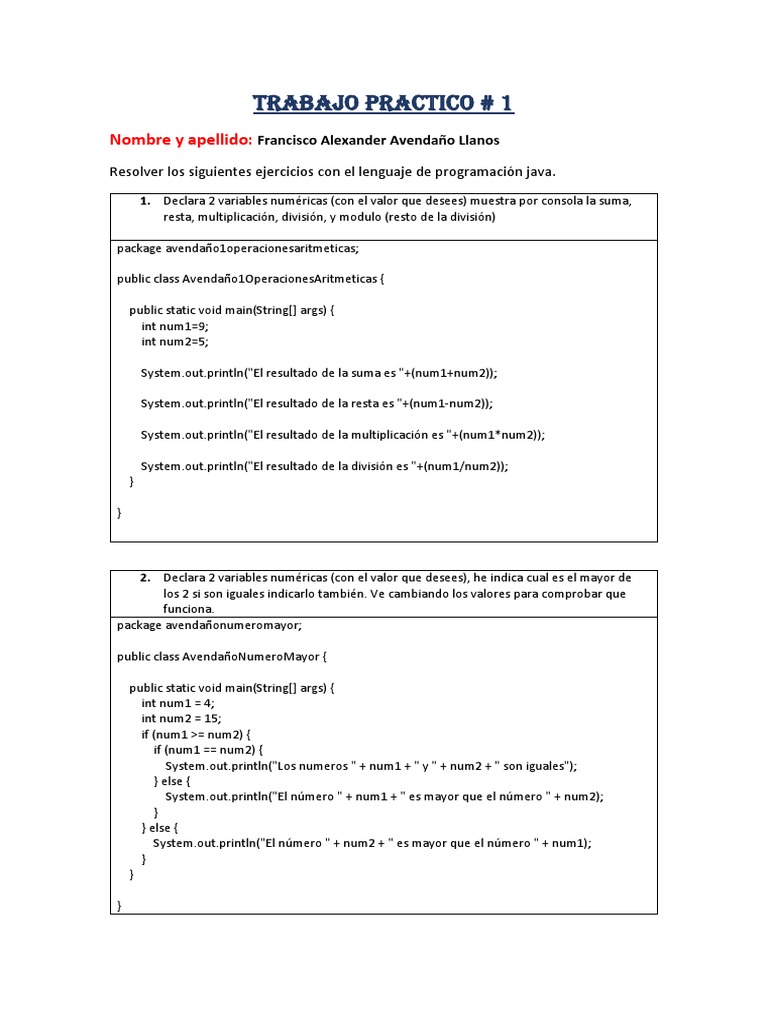 Pract. de Programacio#1 | PDF | Java (lenguaje de programación) | Notación