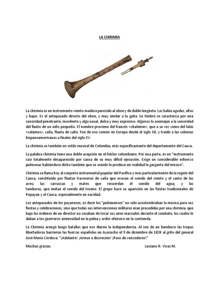 La Chirimía Es Un Estilo Musical de Colombia | PDF