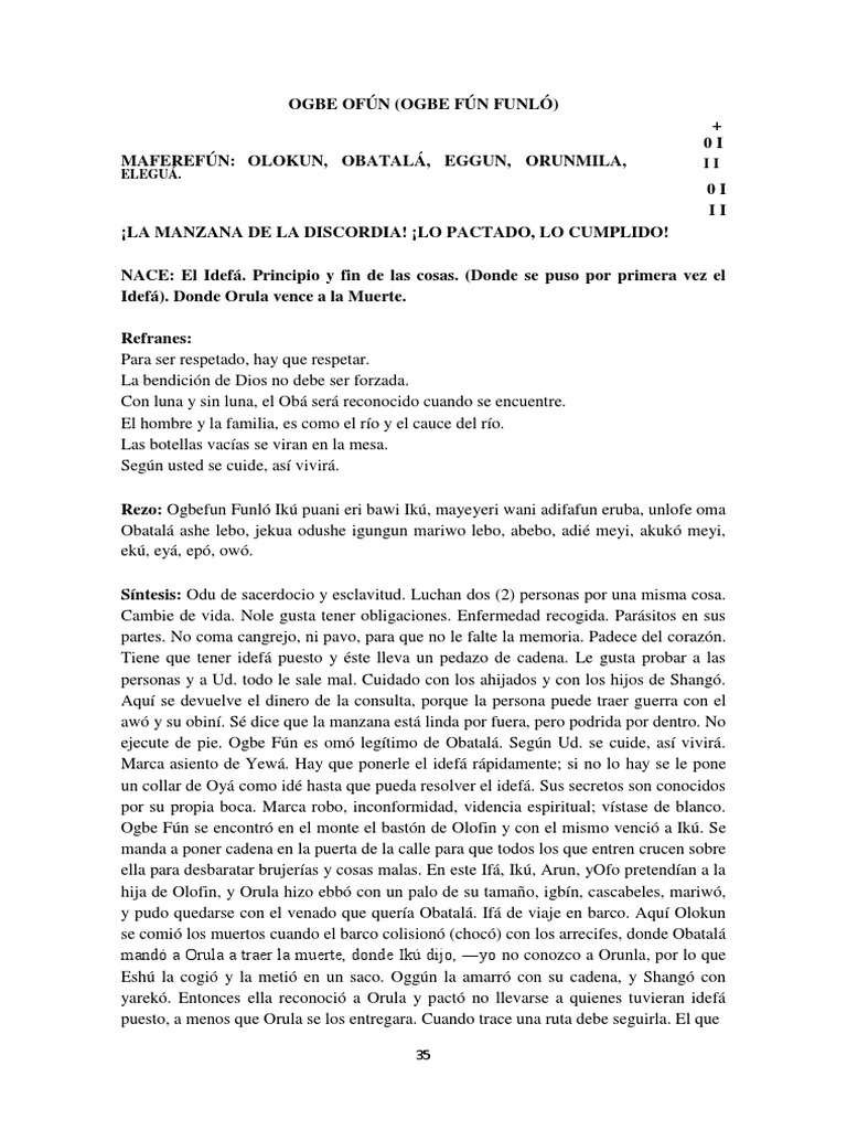 Ogbe Ofún | PDF | Santeria | Religión étnica