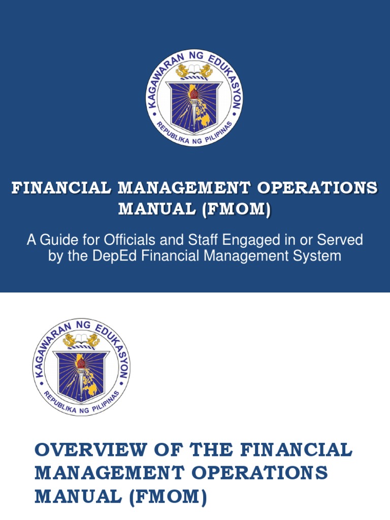 DepEd Financial Management Operations Manual | PDF | Policy | Budget