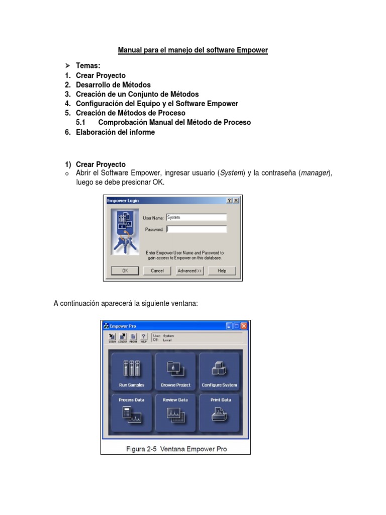 Manual para El Manejo Del Software Empower | Descargar gratis PDF | Point and Click | Software