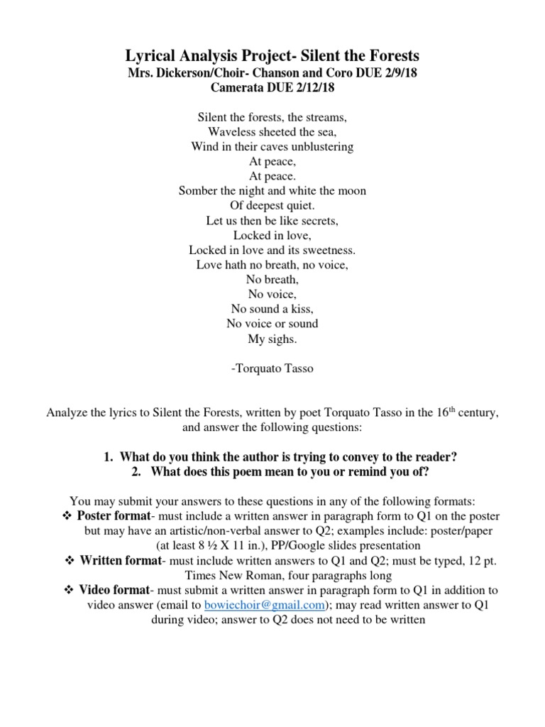 Lyric Analysis Project | PDF