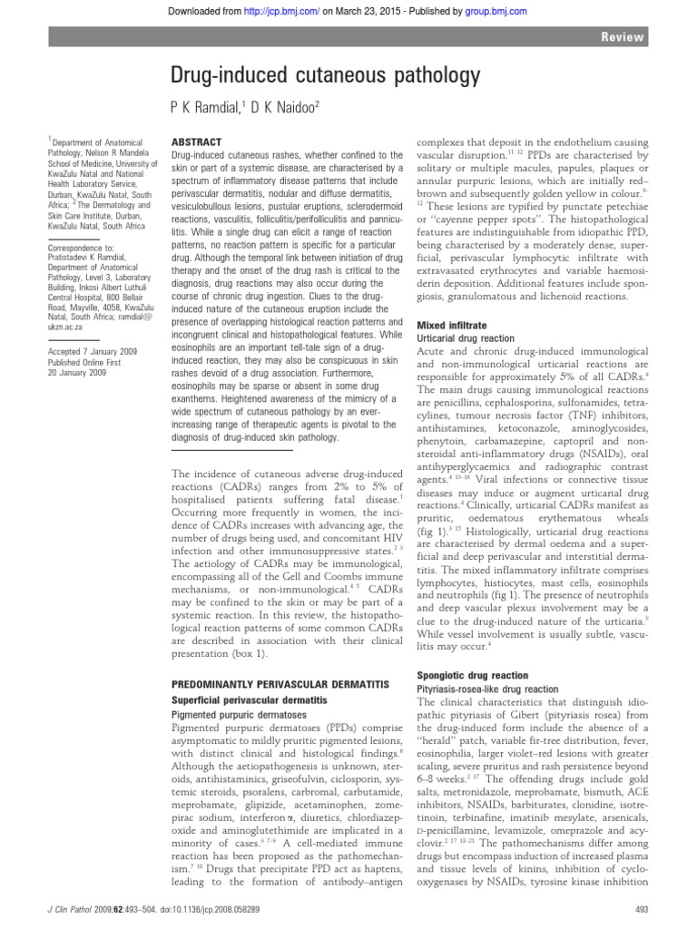 Drug Induced Drug Pathology | PDF | Cutaneous Conditions | Psoriasis