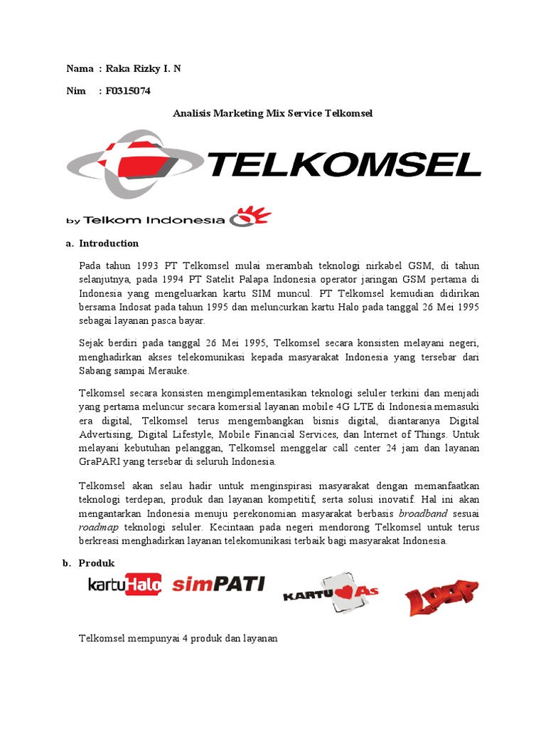 Marketing Mix Telkomsel | PDF