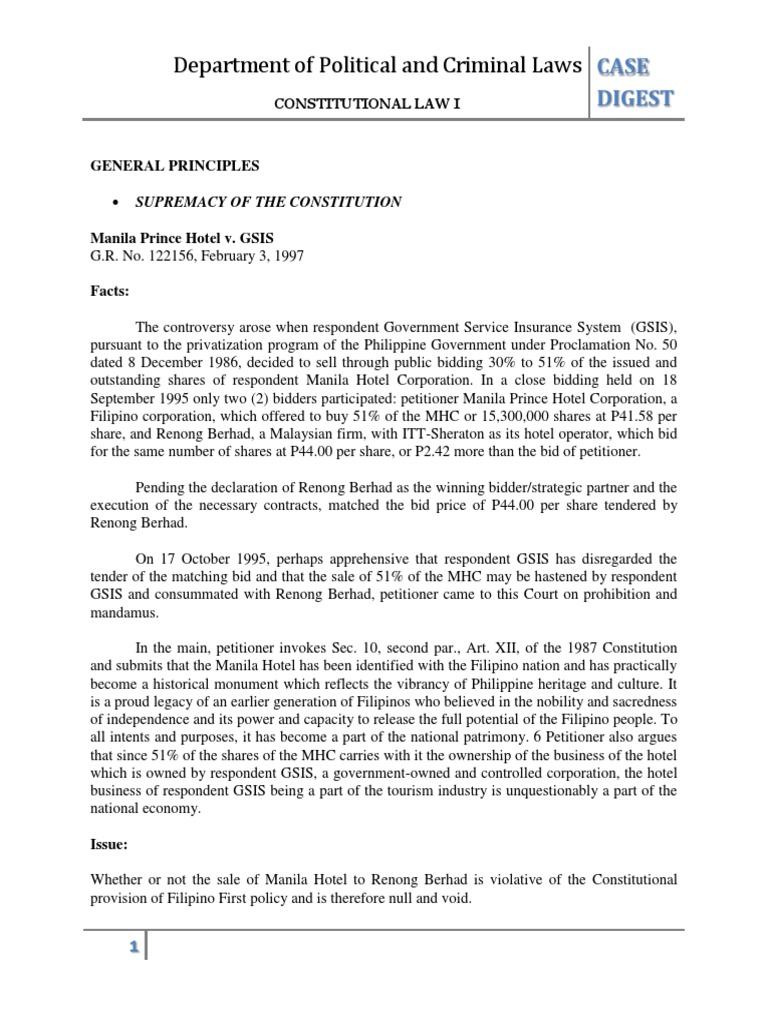 Constitutional Law Case Digests | PDF | Territorial Waters | Initiative