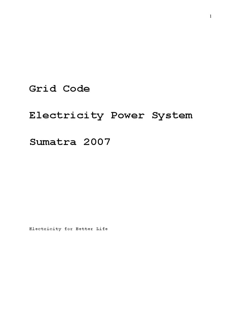 Sumatra Grid Code - English Version PDF | Download Free PDF ...