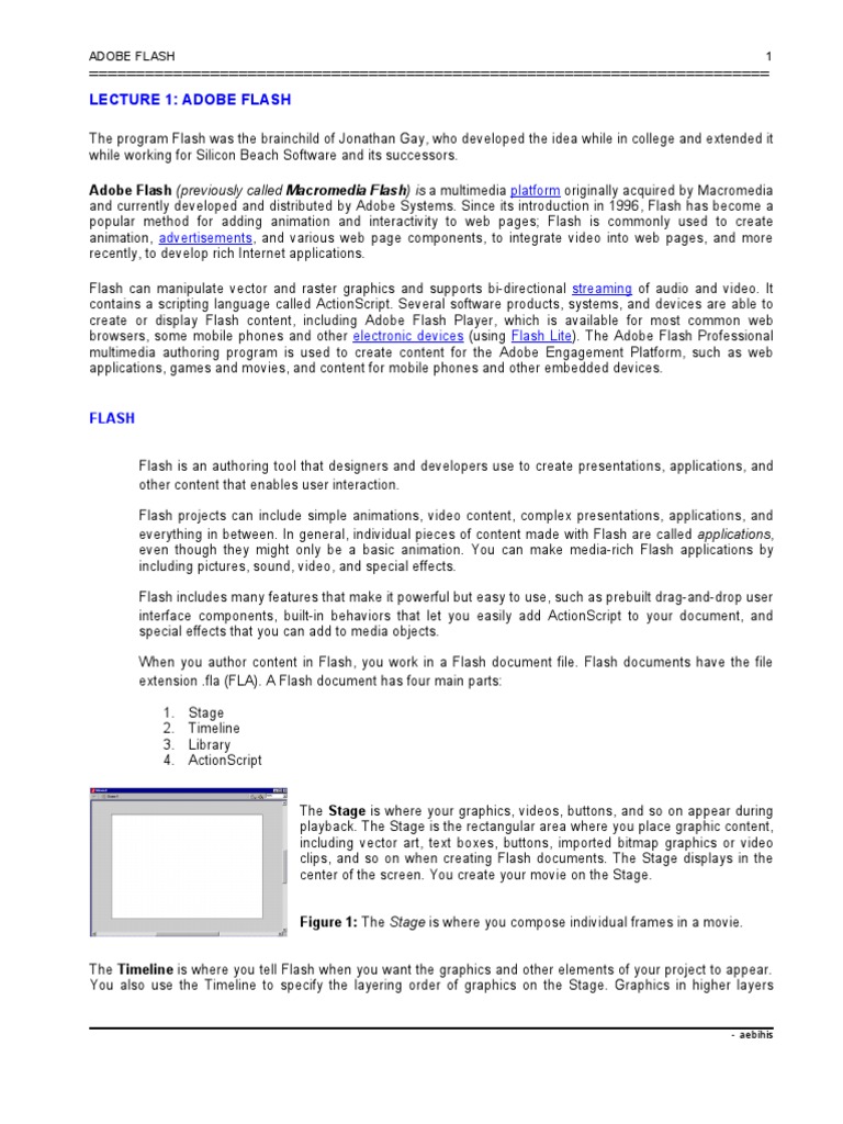 Adobe Flash Lecture | PDF | Adobe Flash | Action Script