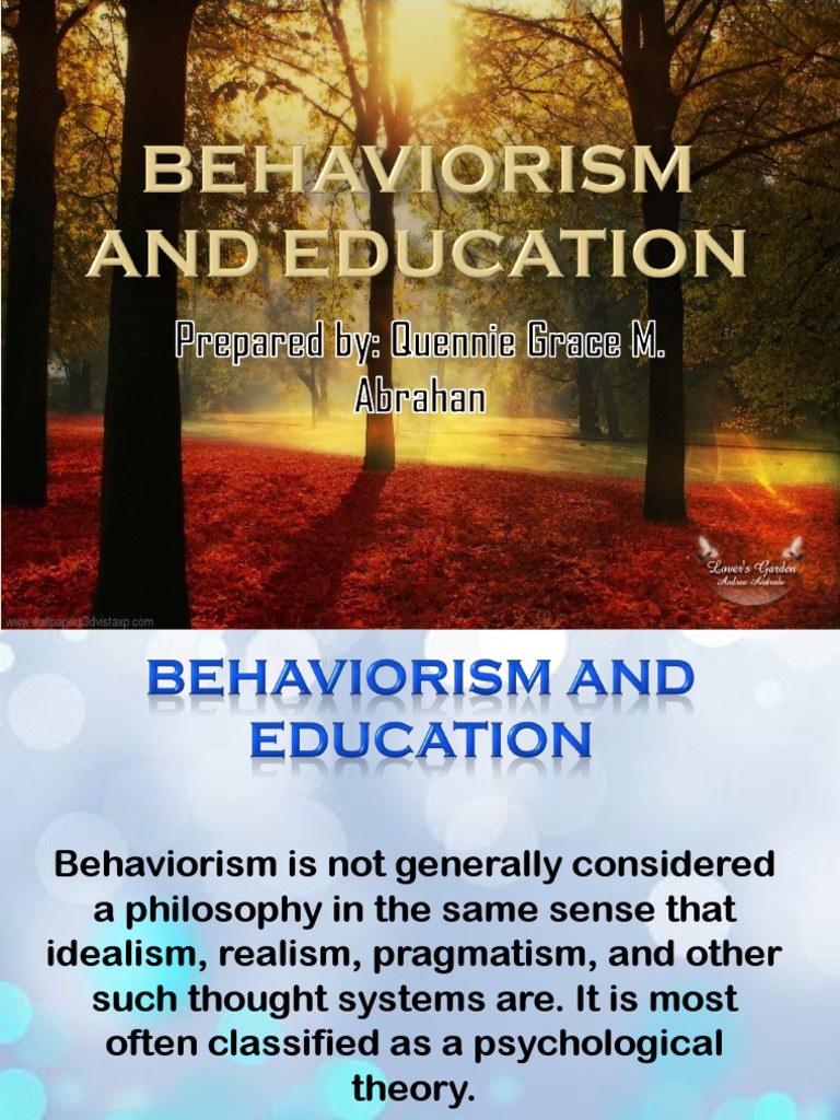 Behaviorism and Education | PDF | Behaviorism | Reinforcement