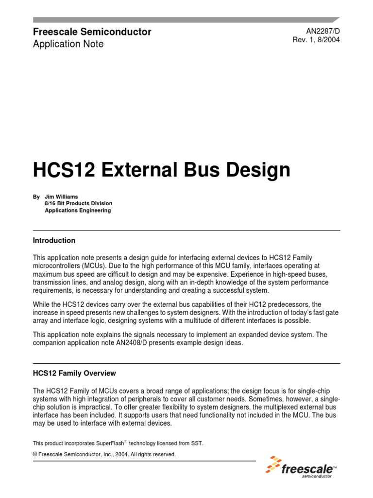HCS12 External Bus Design: Application Note | PDF | Microcontroller | Capacitor