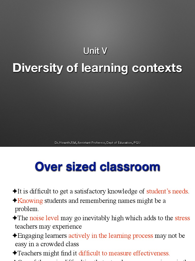 Diversity of Learning Context | PDF | Multiculturalism | Multilingualism