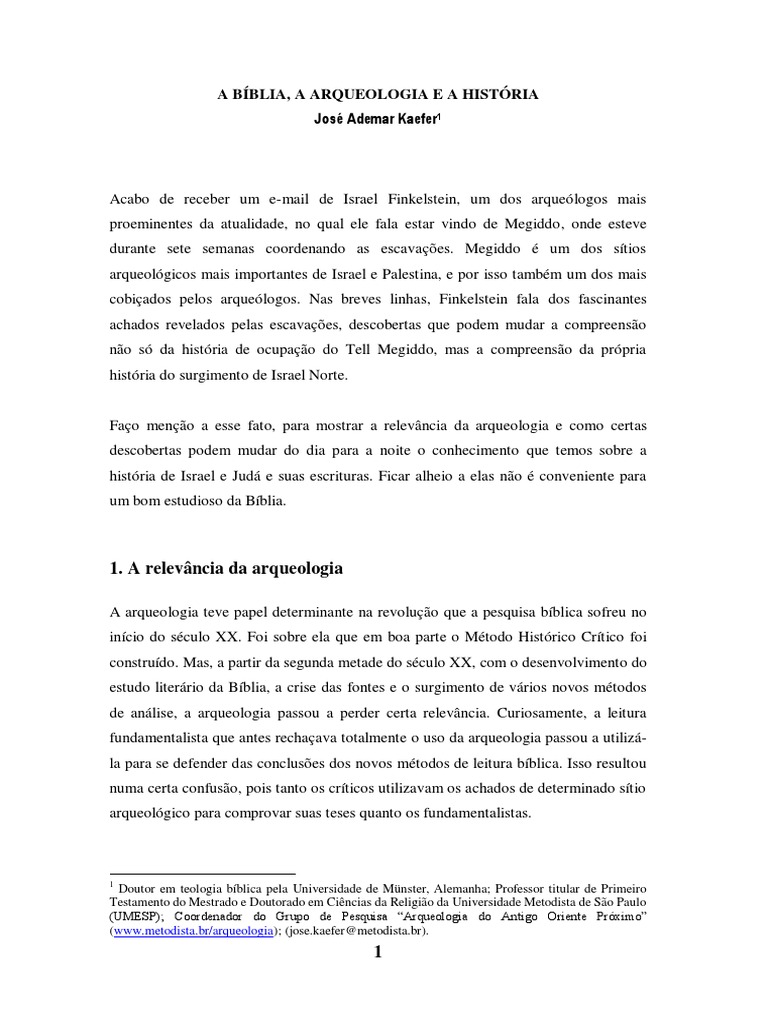 Biblia Arqueologia e A História, José Ademar Kaefer PDF | Descargar ...