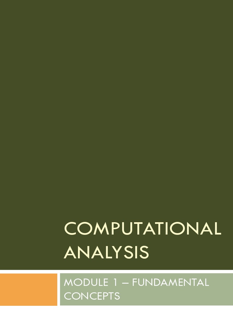Computational Analysis Module 1 | PDF