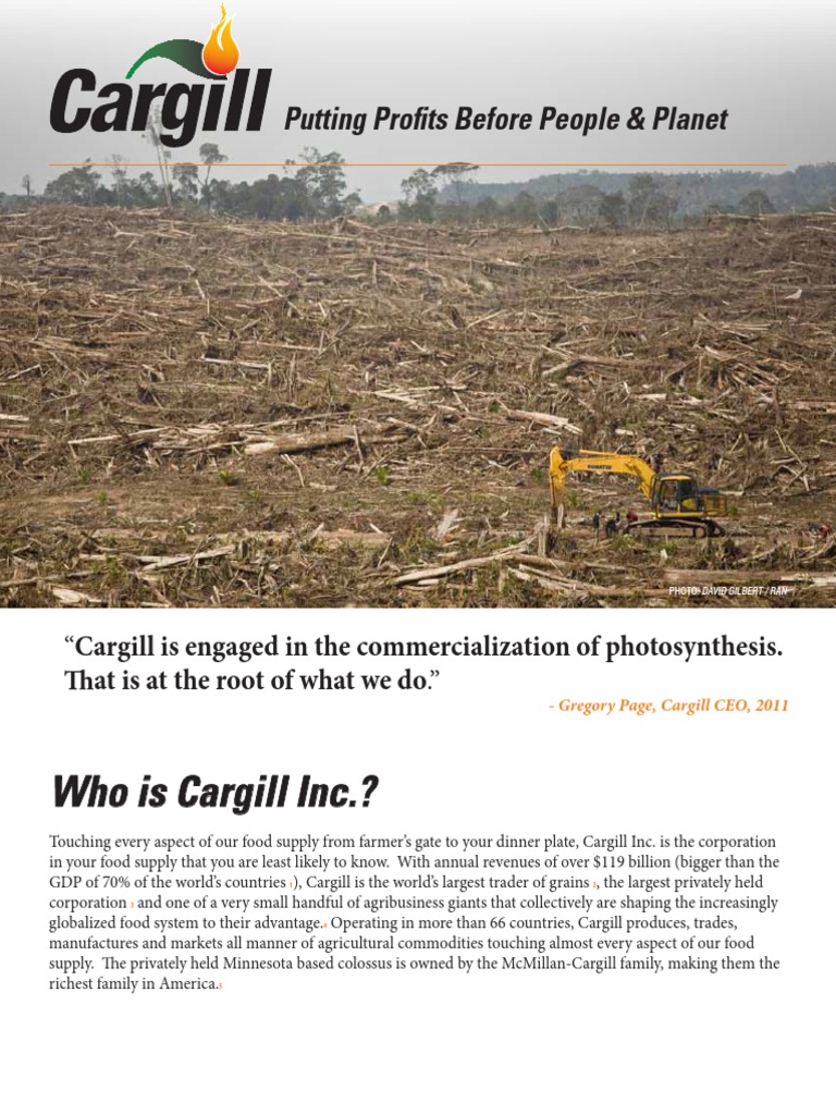 Who Is Cargill Inc.?: Putting Profits Before People & Planet | PDF ...