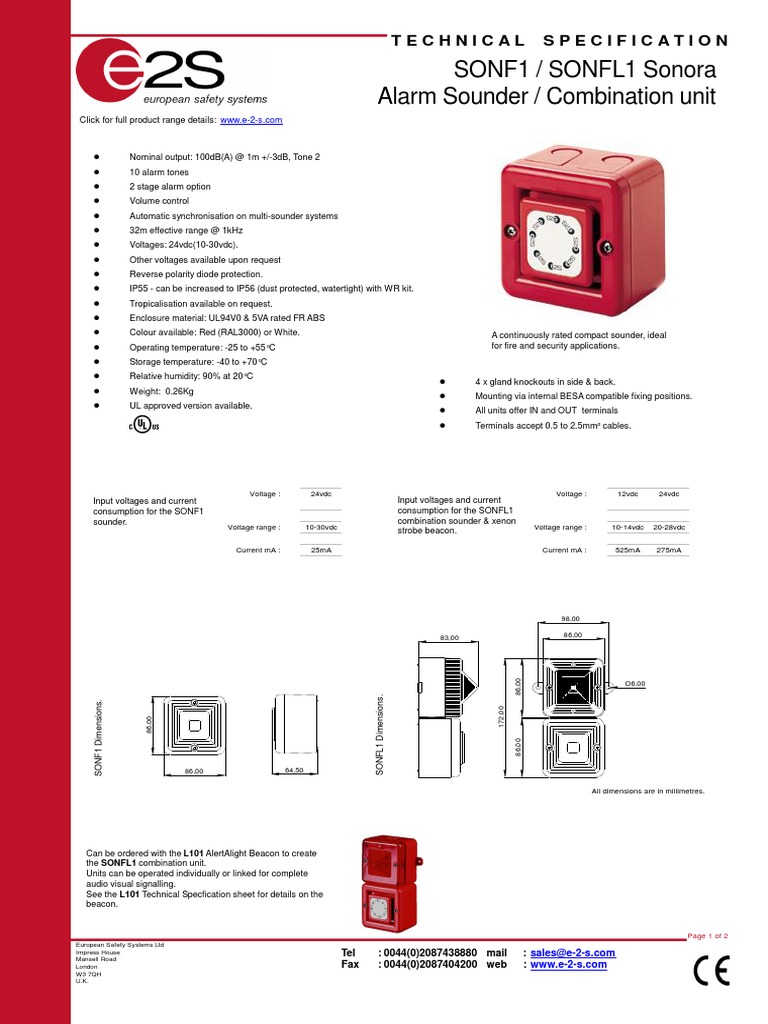 Beacon & Sounder Combination (SONF1 - SONFL1) | PDF | Electromagnetism ...