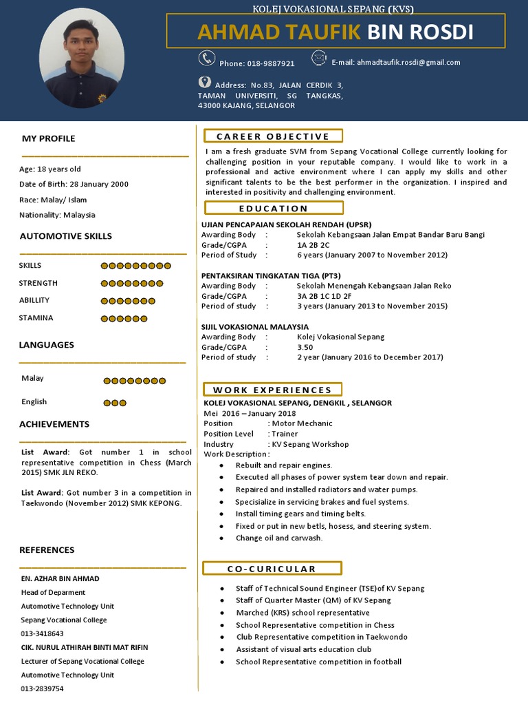 Resume Contoh | PDF | Vehicles | Mechanical Engineering