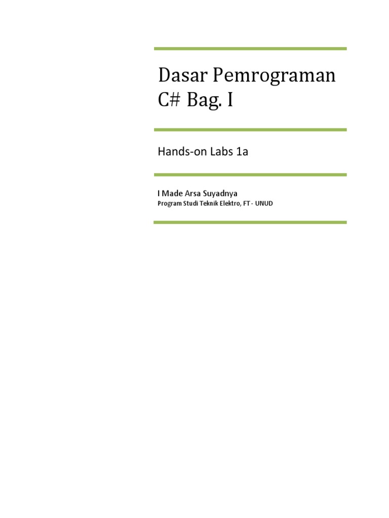 Modul 1a Dasar Pemrograman C# | PDF | Seni | Teknologi & Rekayasa