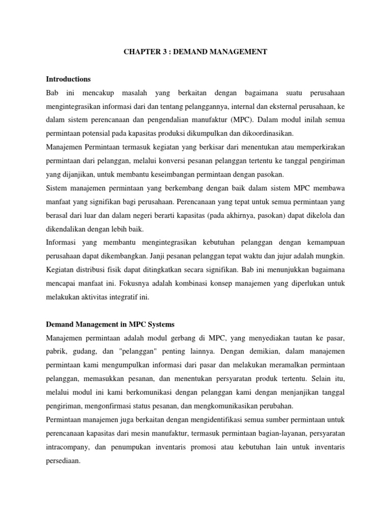 Chapter 3 - Demand Management | PDF
