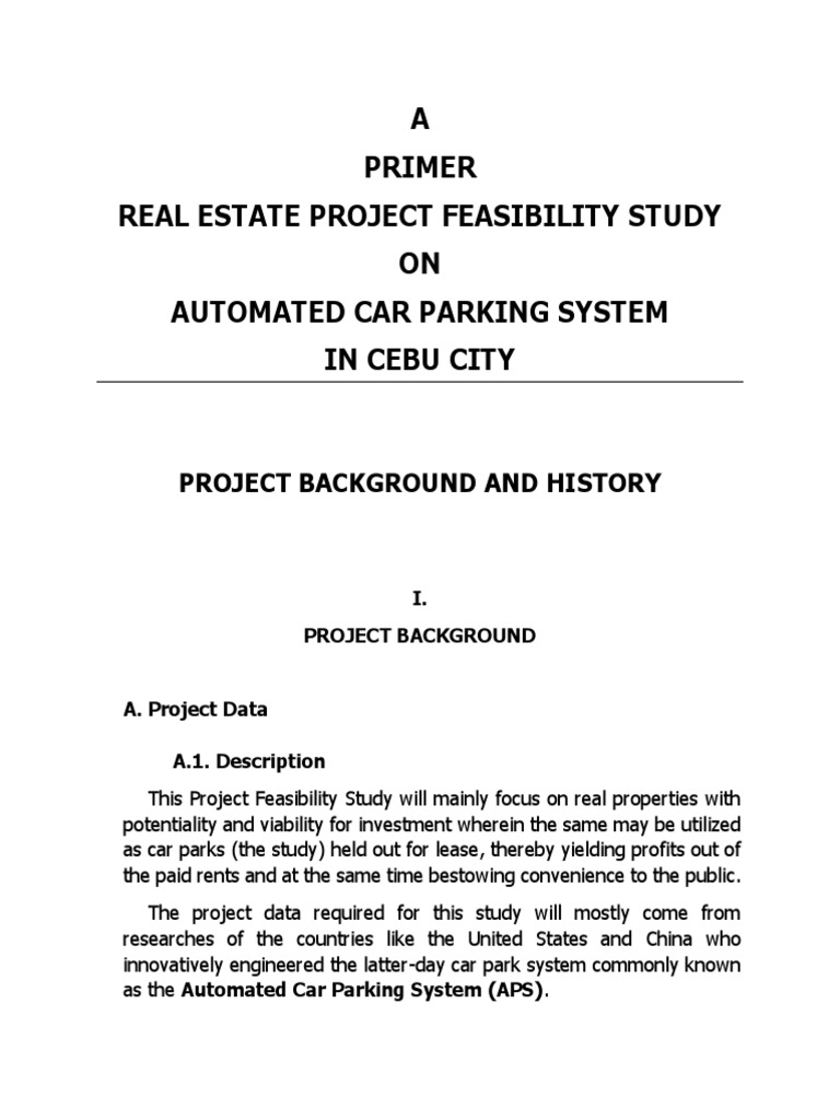 Real Estate Project Feasibility Study | PDF | Parking | Feasibility Study