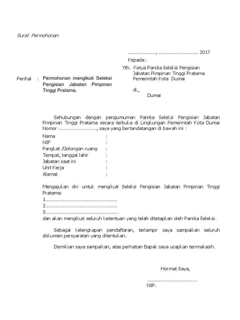 Contoh Surat Lamaran | PDF
