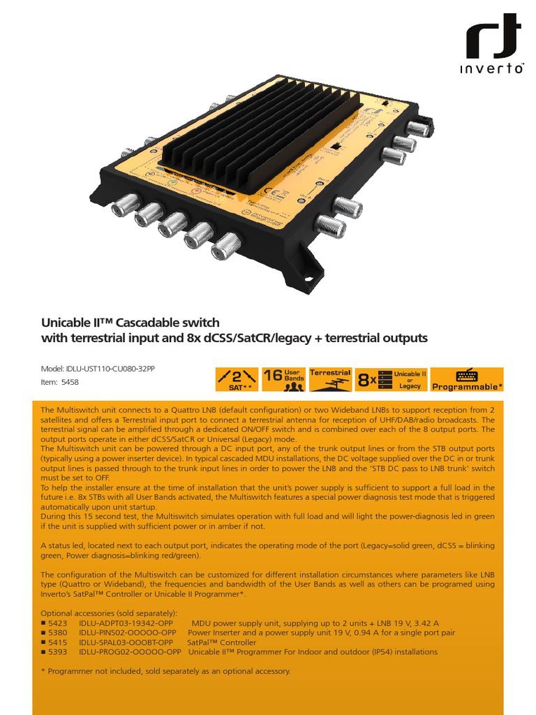 5458 SP-IDLU-UST110-CUO8O-32PP (EnV011117) | PDF | Set Top Box ...