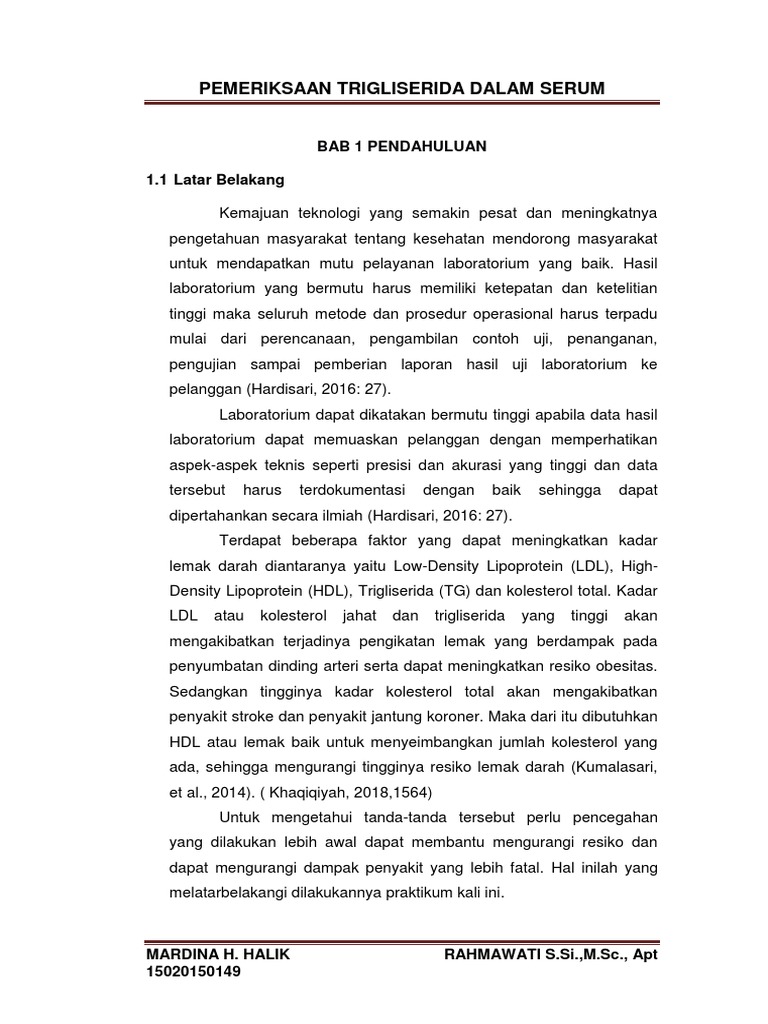 Pemeriksaan Trigliserida | PDF