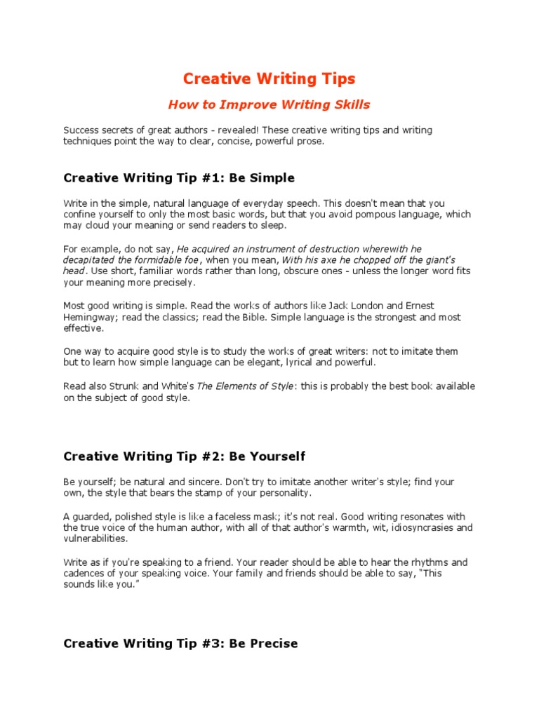 Creative Writing Tips | PDF | Analogy | Essays