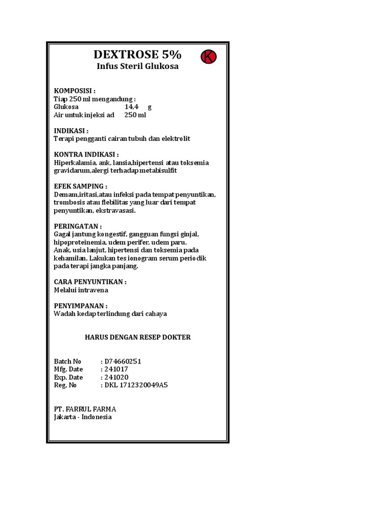 Brosur Infus Dextrosa | PDF