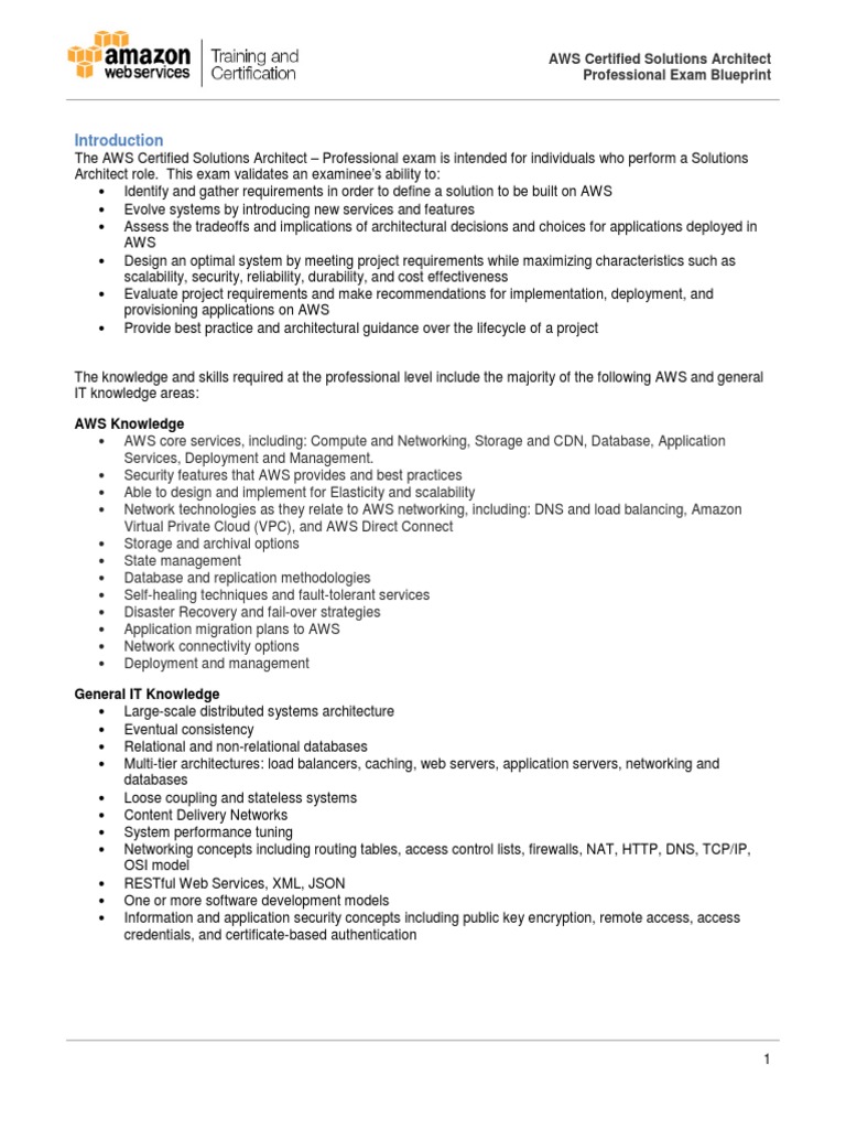 AWS Certified Solutions Architect Professional Exam Guide | PDF ...