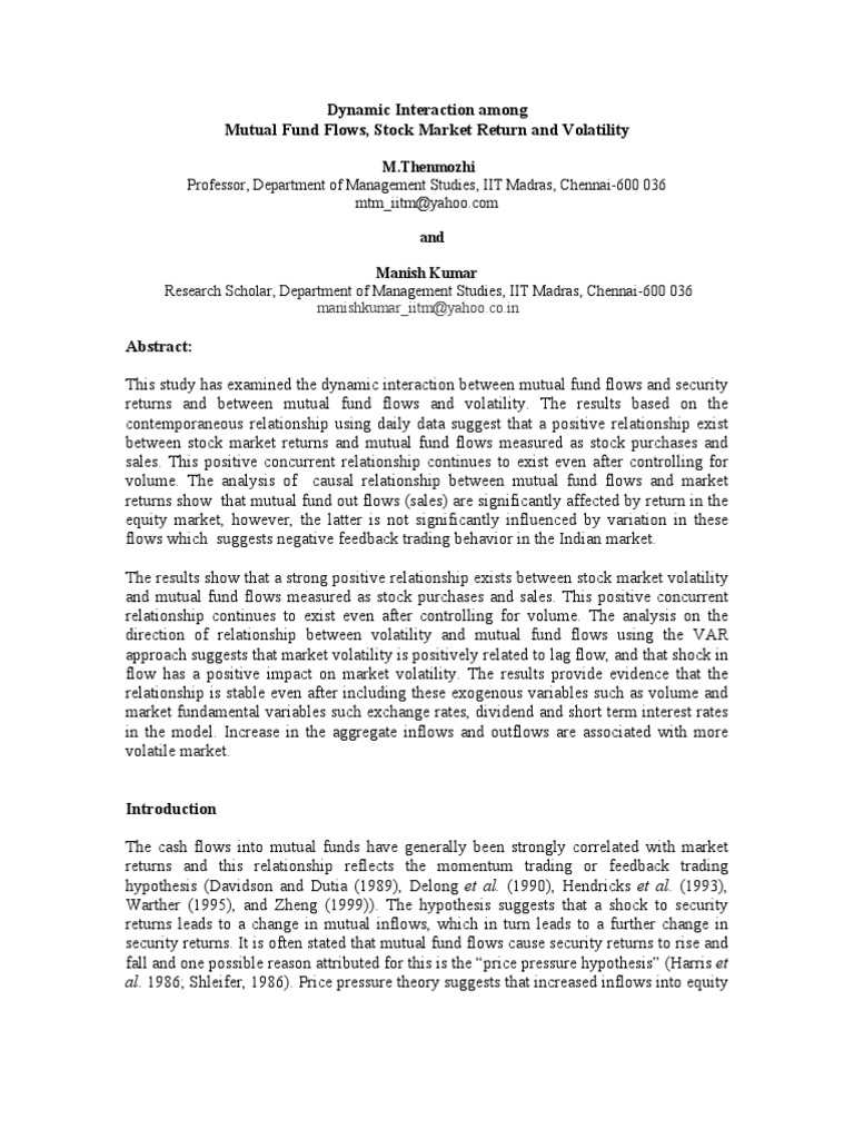 Research Paper 1 | PDF | Financial Markets | Volatility (Finance)