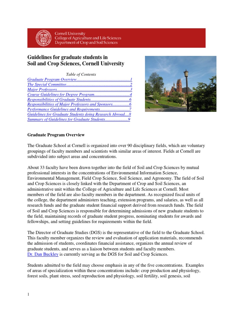 Cornell Soil and Crop Sciences Grad Guidelines | PDF | Graduate School ...