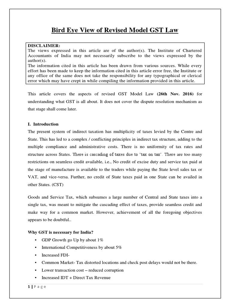 Revised Model GST Law | PDF | Value Added Tax | Tax Exemption