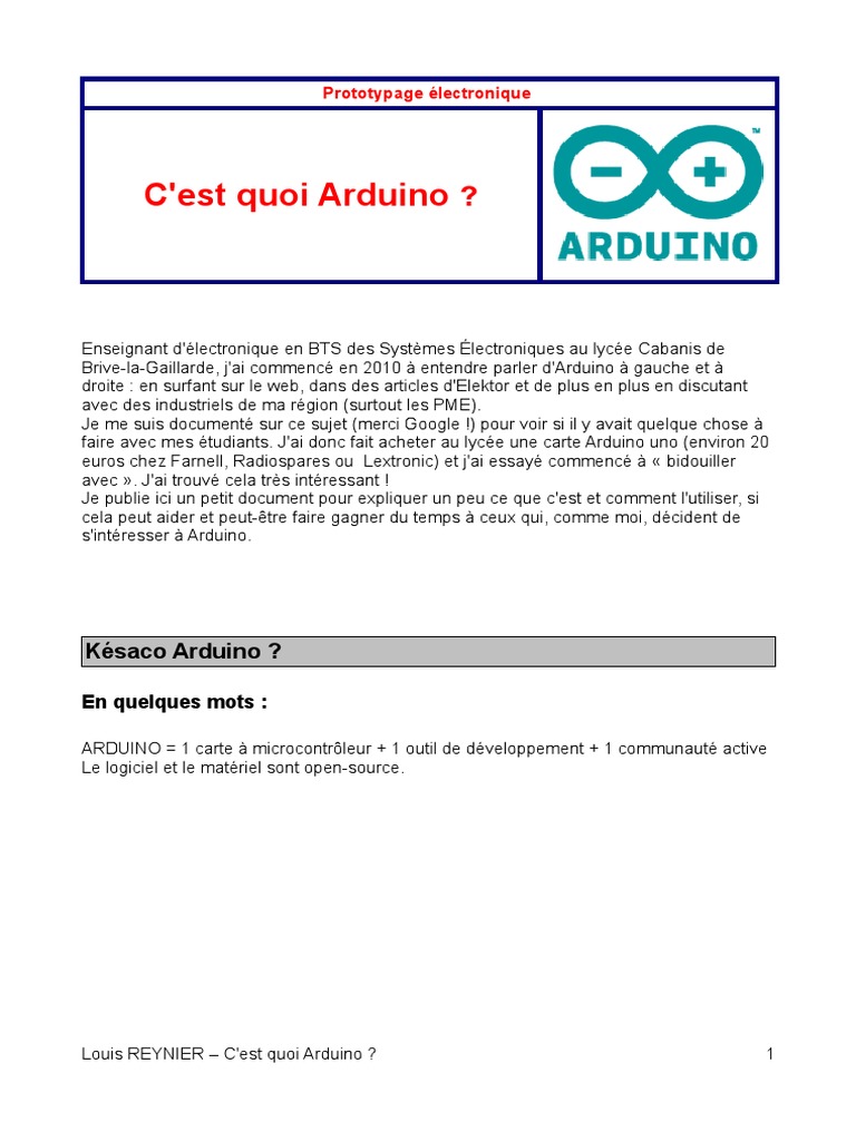 Arduino PDF | PDF | Arduino | C (Langage de programmation)
