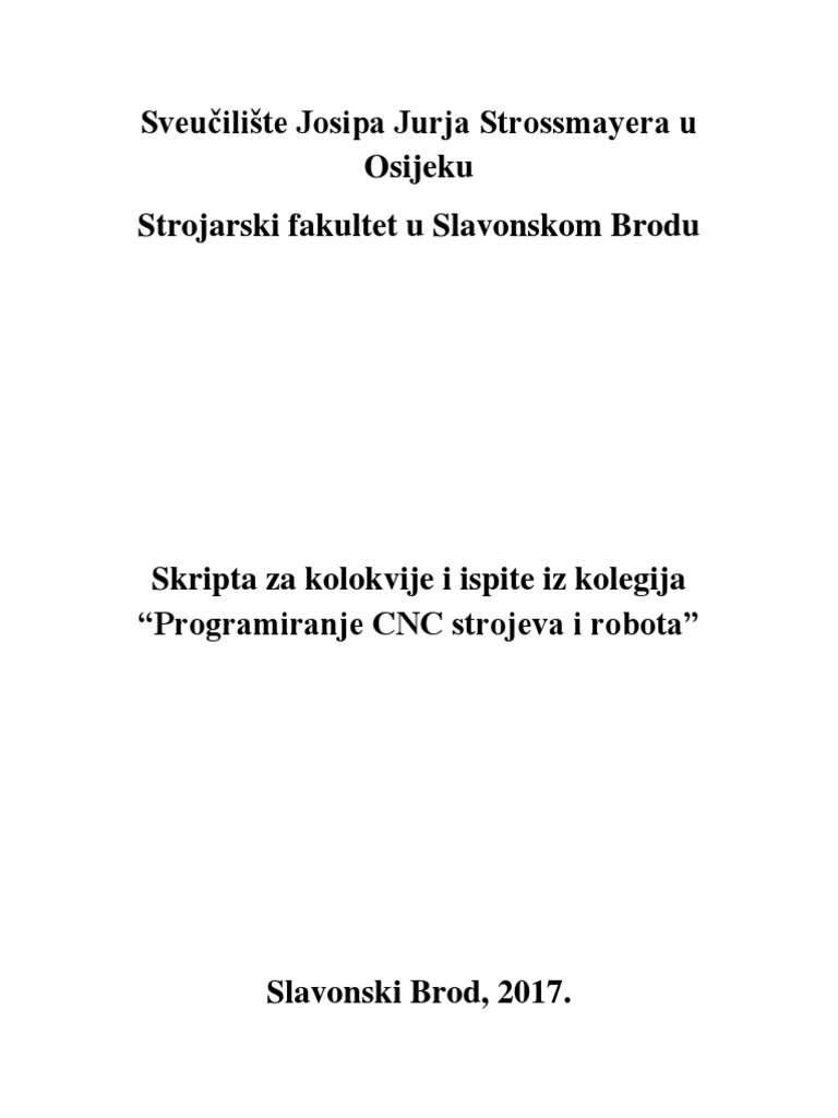 CNC Skripta Teorija | PDF