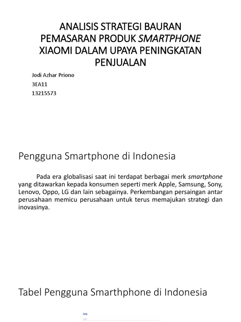 Strategi Pemasaran Xiaomi untuk Penjualan | PDF