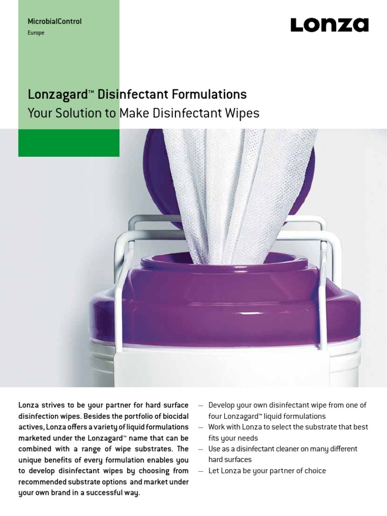 Lonza Brochures Lonzagard Disinfectant Formulations Europe 28594 | PDF ...