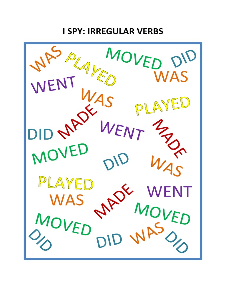 I Spy: Irregular Verbs | PDF