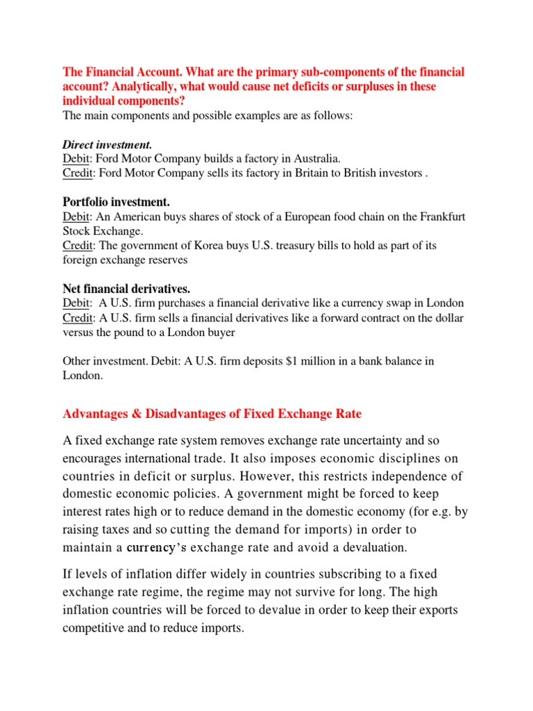 Understanding Financial Account Components | PDF | Fixed Exchange Rate ...