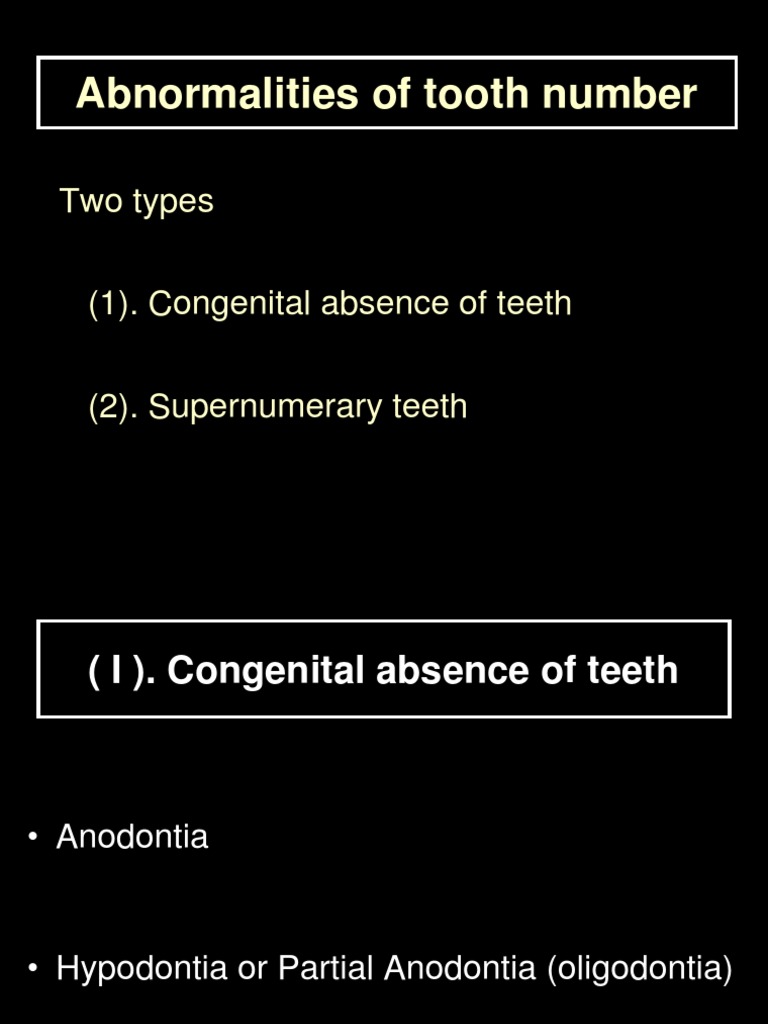 Abnormalities of Tooth Number: Two Types | PDF | Human Tooth | Tooth