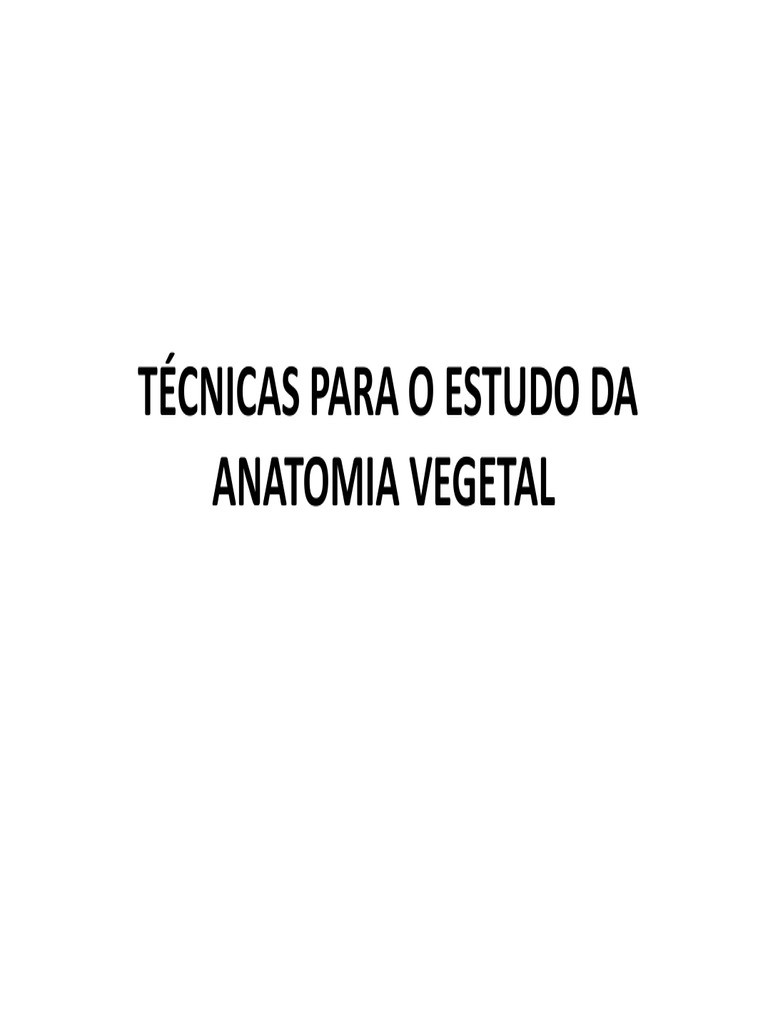 Técnicas para Estudo de Anatomia Vegetal | PDF | Histologia ...