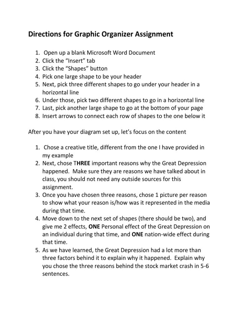 Graphic Organizer Directions | PDF