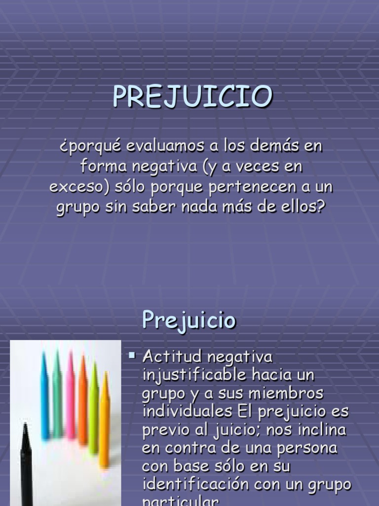 Pre Juicio | PDF | Prejuicios | Estereotipos